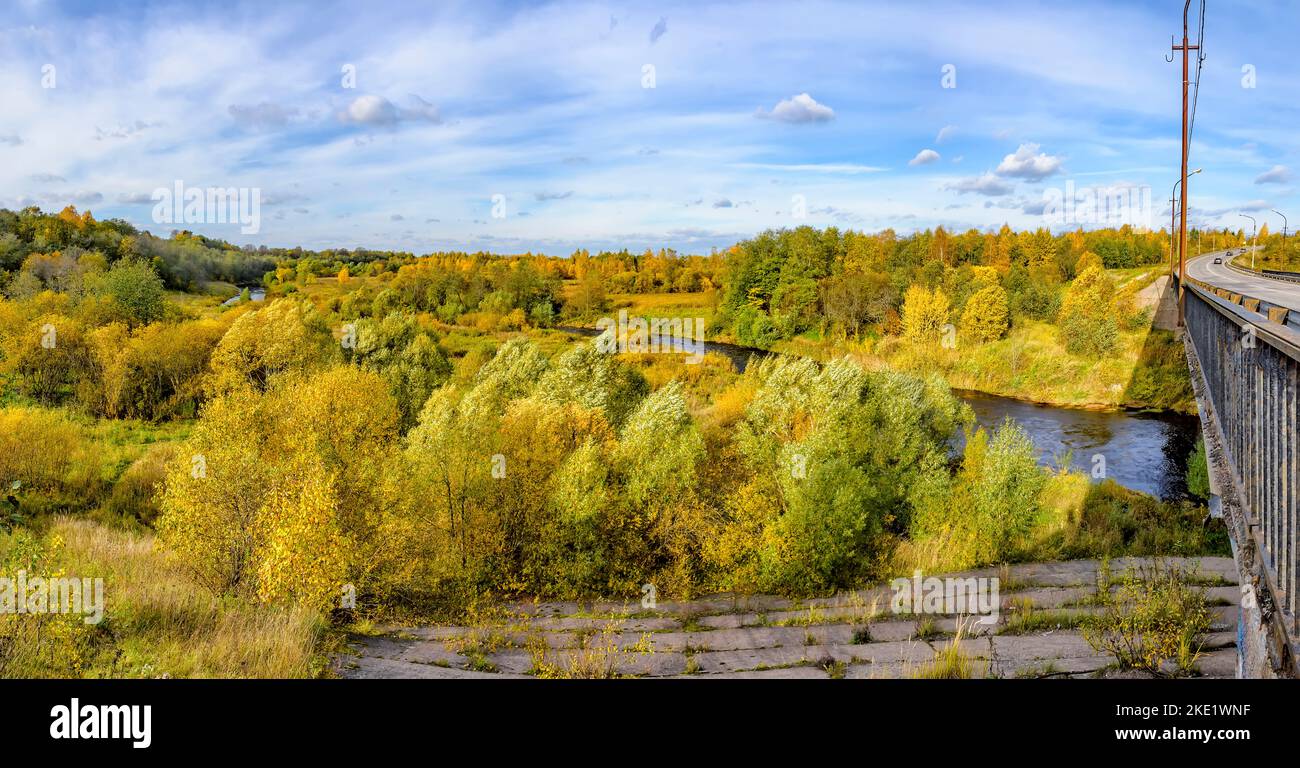 View of the river Tosna in the Sablinsky reserve in the Leningrad ...