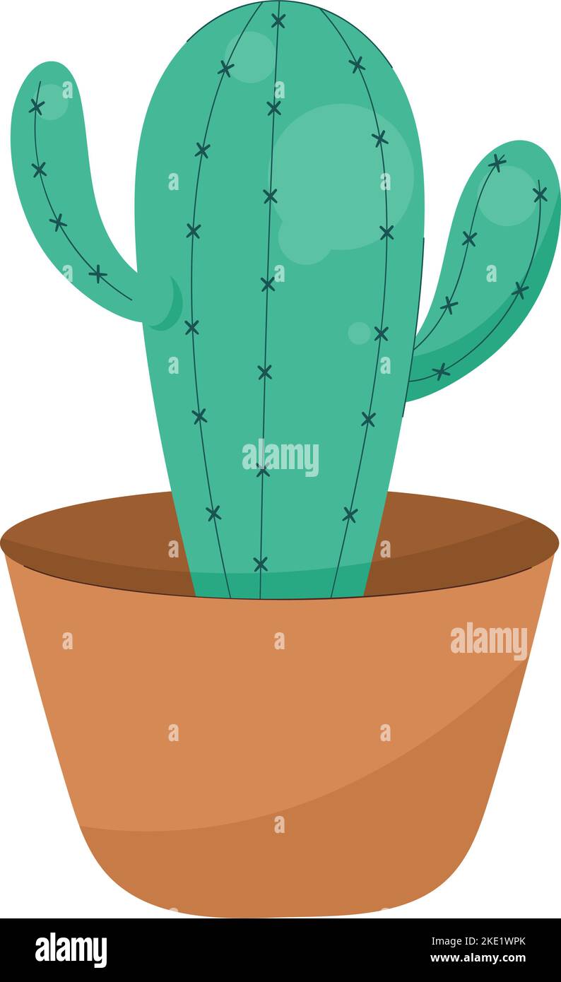 cactu houseplant in pot nature icon Stock Vector Image & Art - Alamy