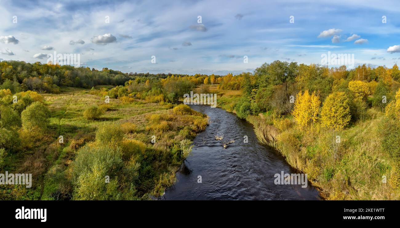 View of the river Tosna in the Sablinsky reserve in the Leningrad ...