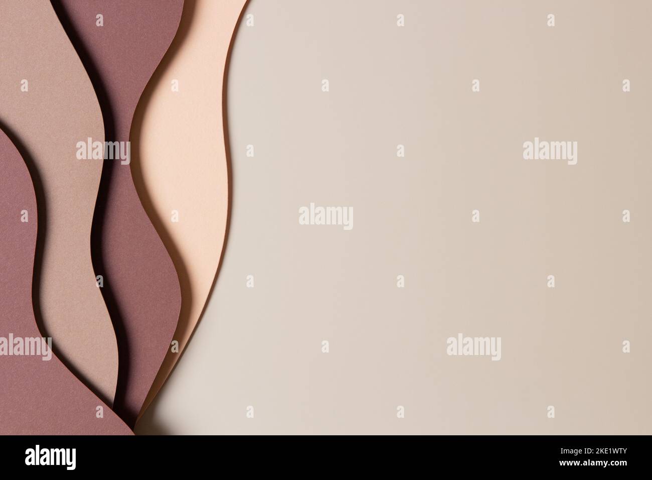 Abstract beige colored paper texture background. Minimal paper cut ...