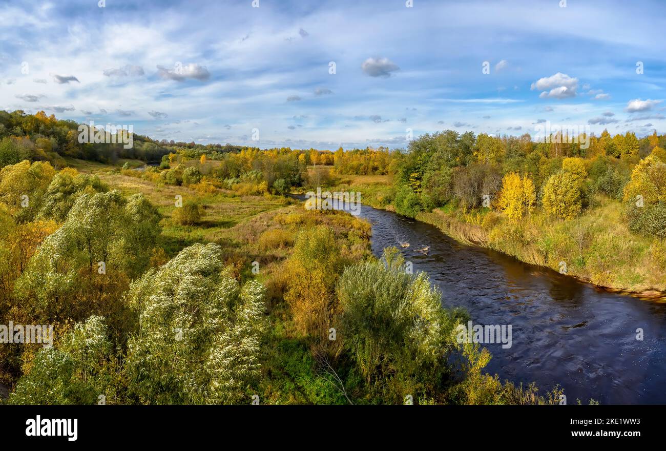 View of the river Tosna in the Sablinsky reserve in the Leningrad ...