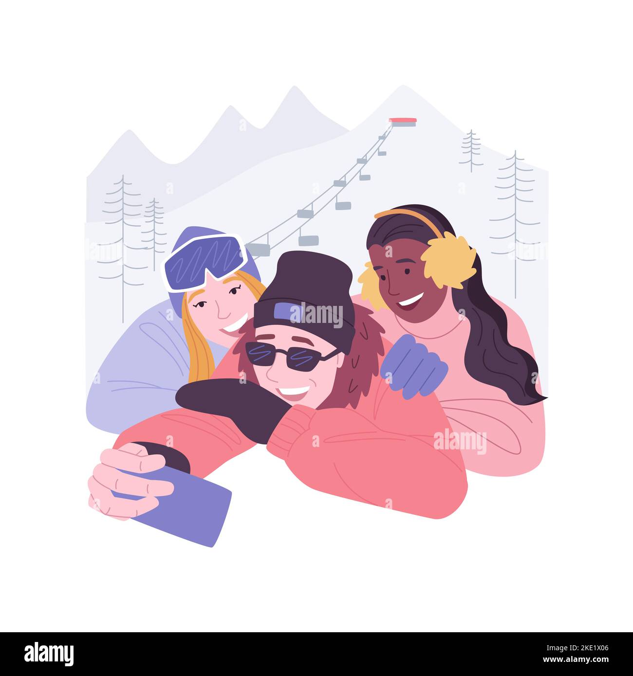 Winter park fun isolated cartoon vector illustrations Stock Vector ...