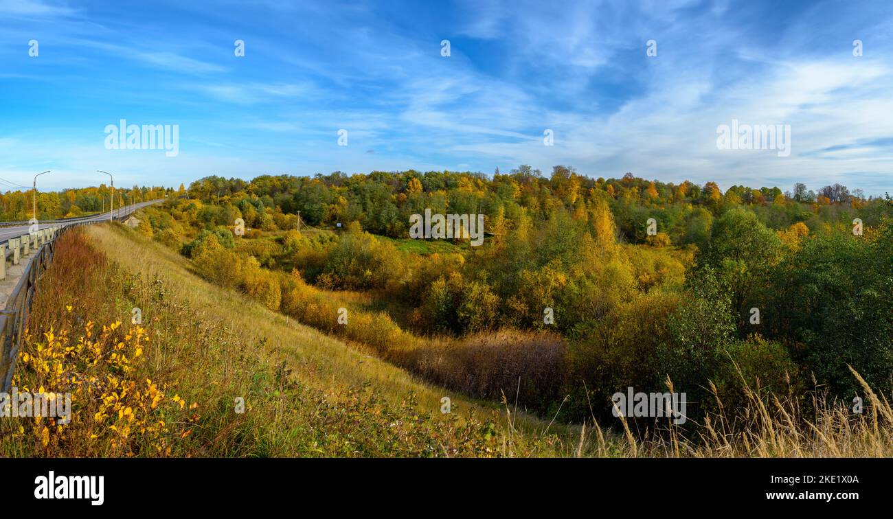 View of the river Tosna in the Sablinsky reserve in the Leningrad ...