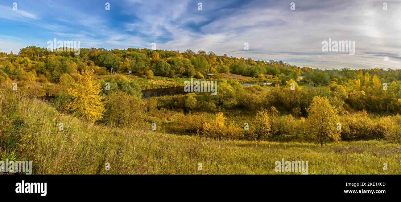 View of the river Tosna in the Sablinsky reserve in the Leningrad ...