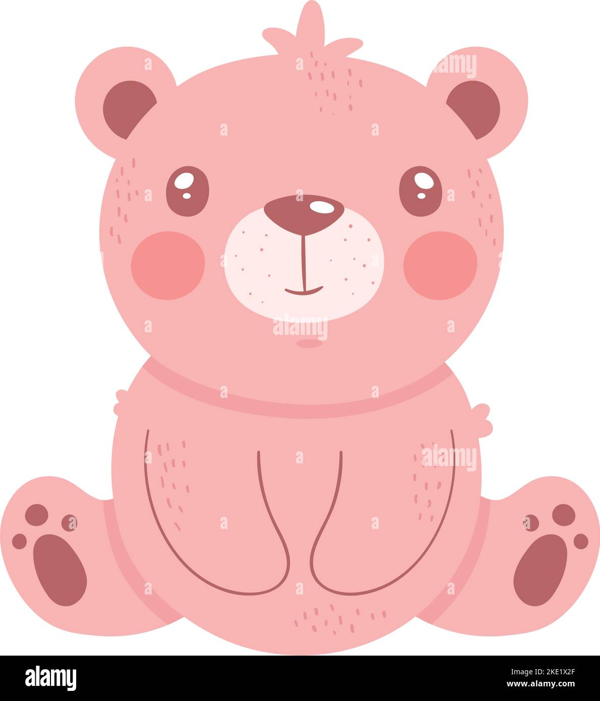 cute pink bear seated icon Stock Vector Image & Art - Alamy