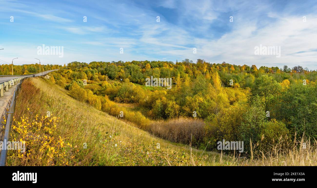 View of the river Tosna in the Sablinsky reserve in the Leningrad ...