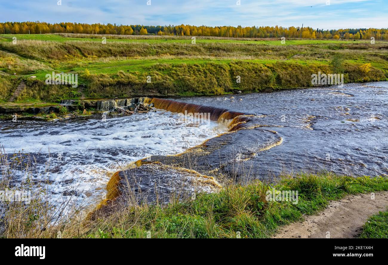 View of the river Tosna in the Sablinsky reserve in the Leningrad ...