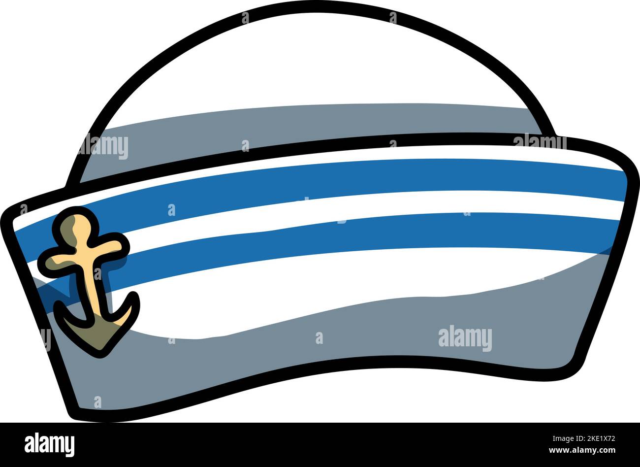 A cute kawaii sailor hat clipart on a white background Stock Vector ...