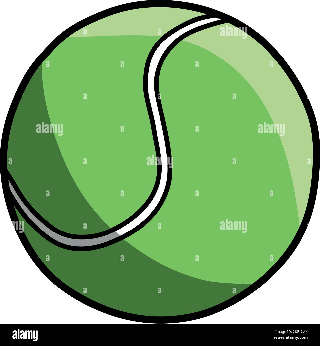 A cute kawaii green tennis ball clipart on a white background Stock ...