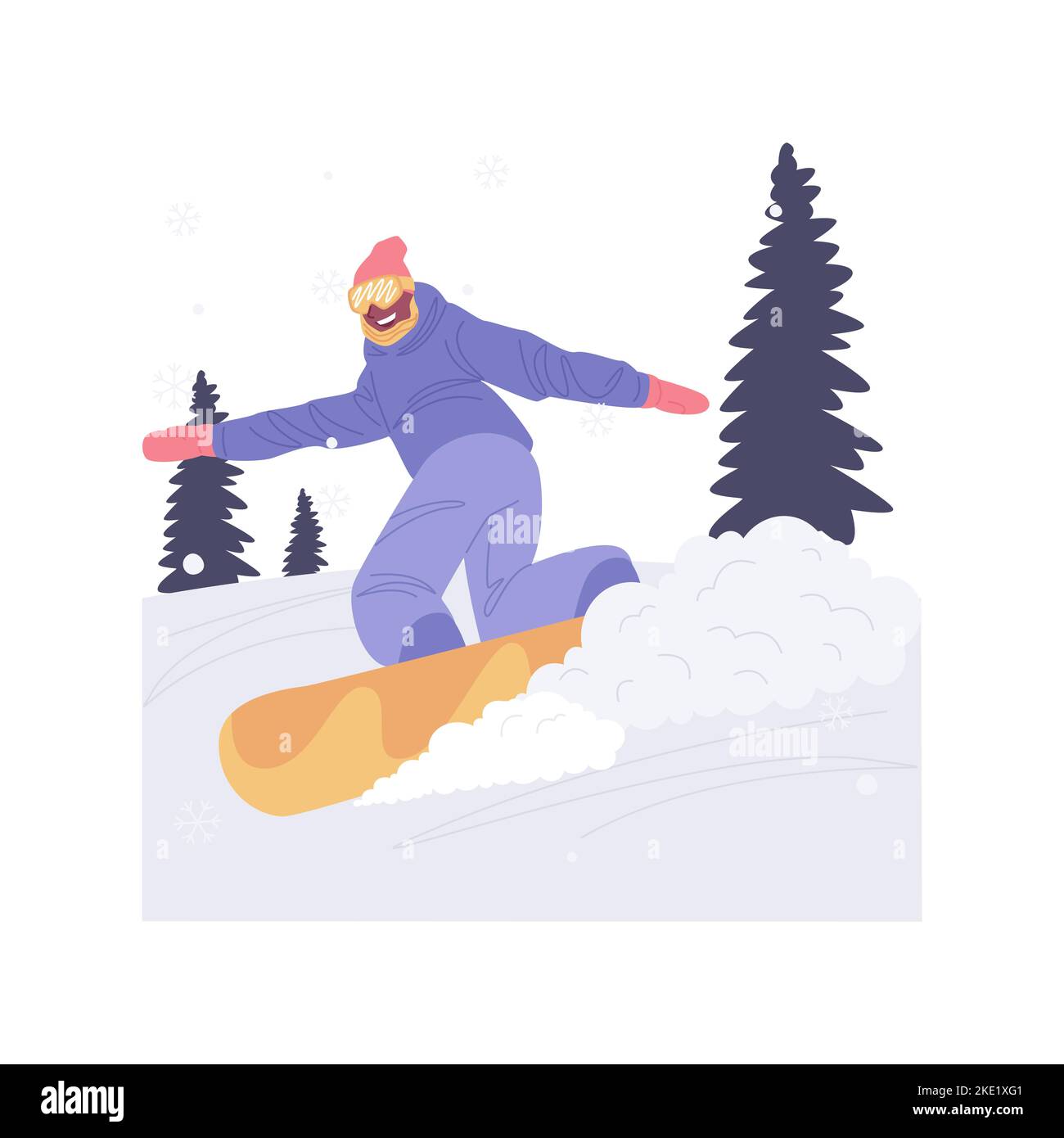 On the slope isolated cartoon vector illustrations Stock Vector Image ...