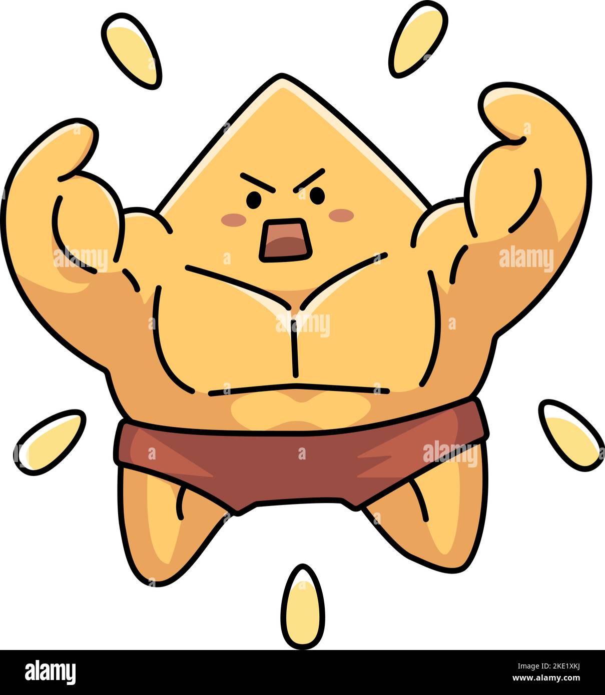 A cute kawaii bodybuilder yellow star clipart Stock Vector Image & Art ...