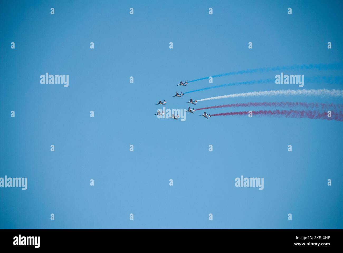 A scenic view of fighter jets during an air show Stock Photo - Alamy