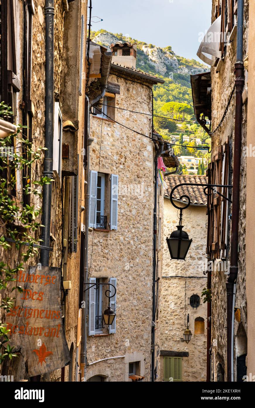 Vence, France - August 6, 2022: Narrow streets and colorful historic ...