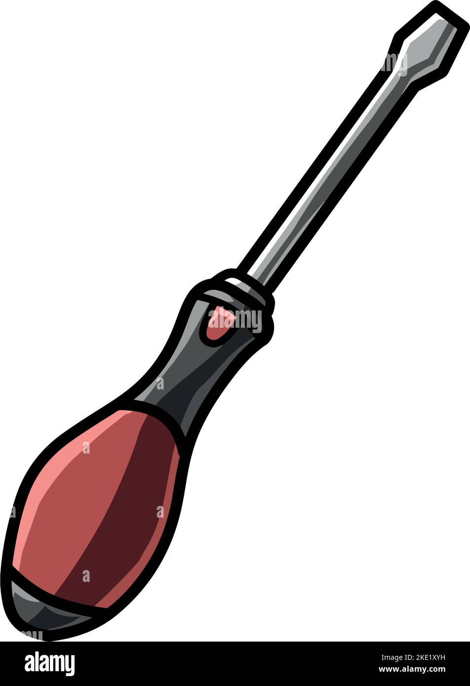 A vertical of cute kawaii screwdriver clipart on a white background ...