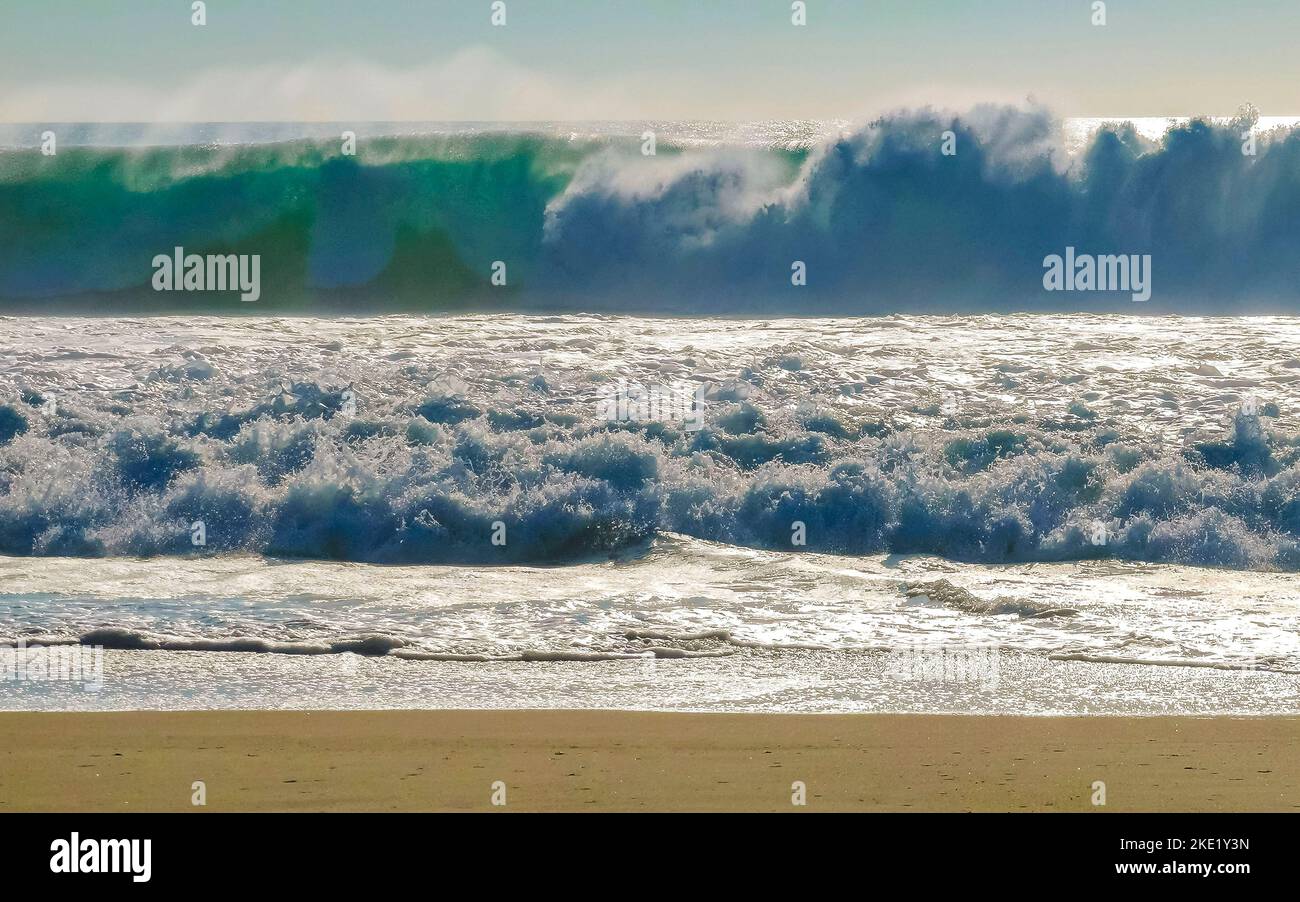 Extremely huge big surfer waves on the beach in Zicatela Puerto ...