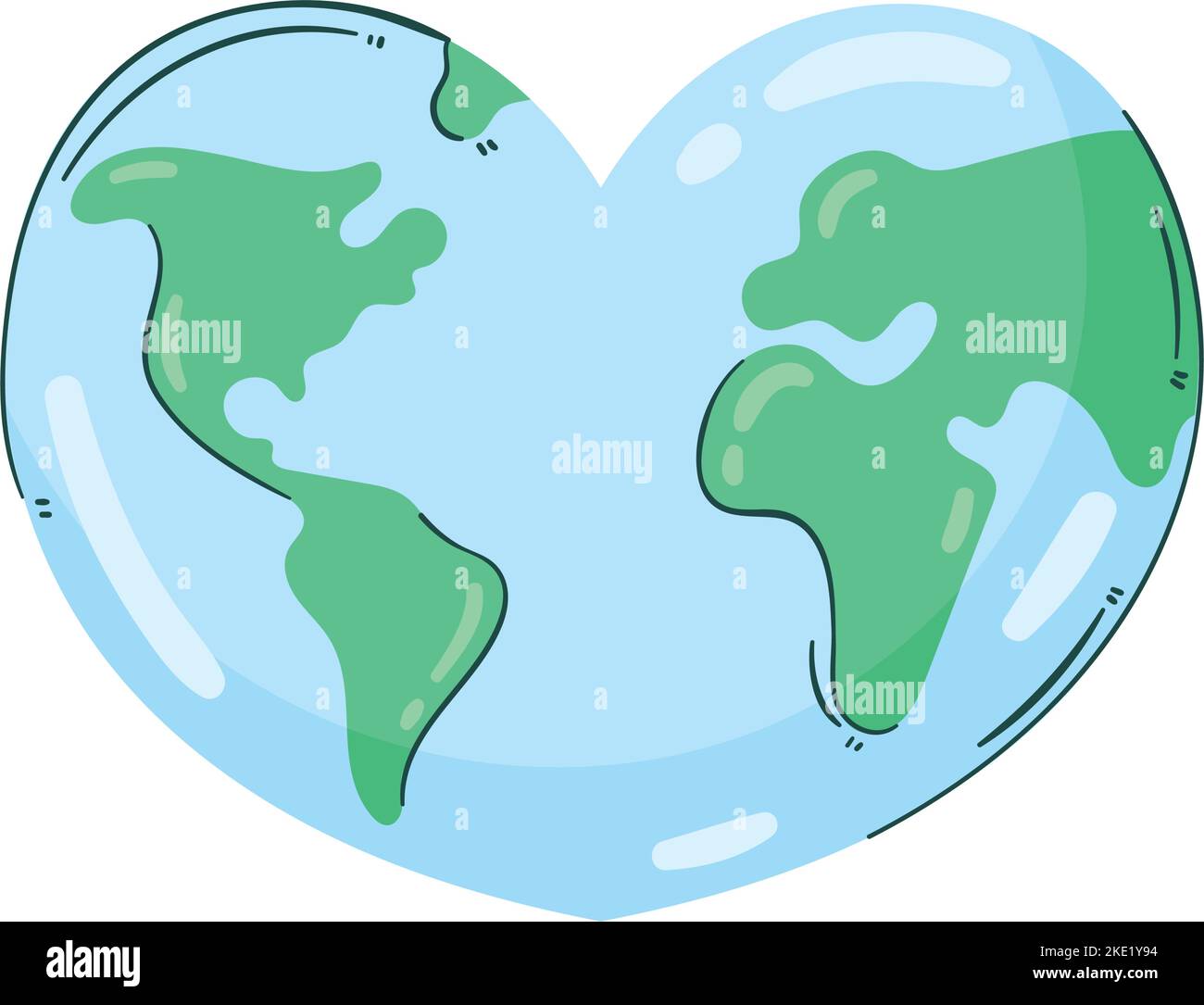 heart world planet earth isolated icon Stock Vector Image & Art - Alamy