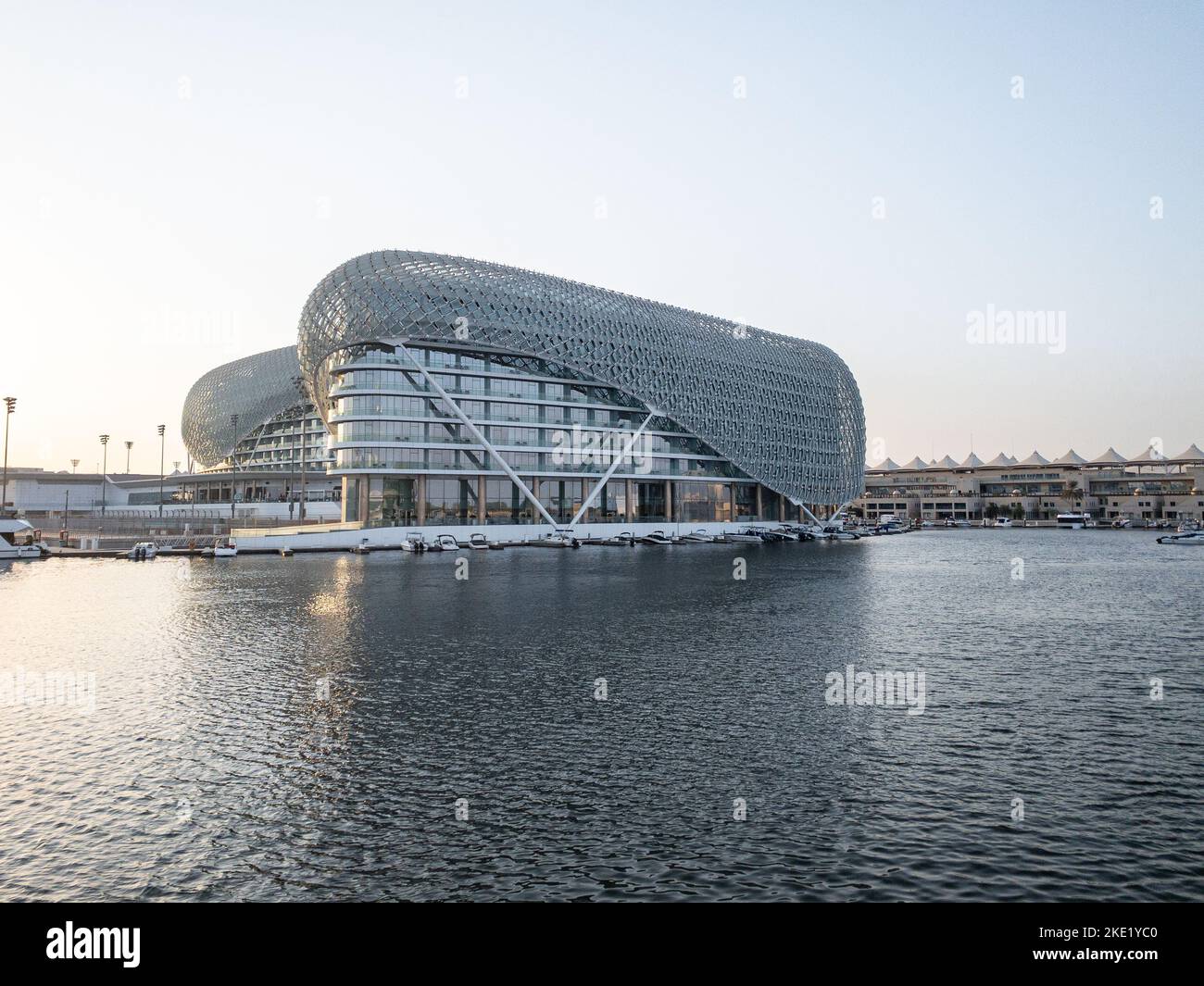 The W Hotel situated on Yas Island in Abu Dhabi as seen from the water ...