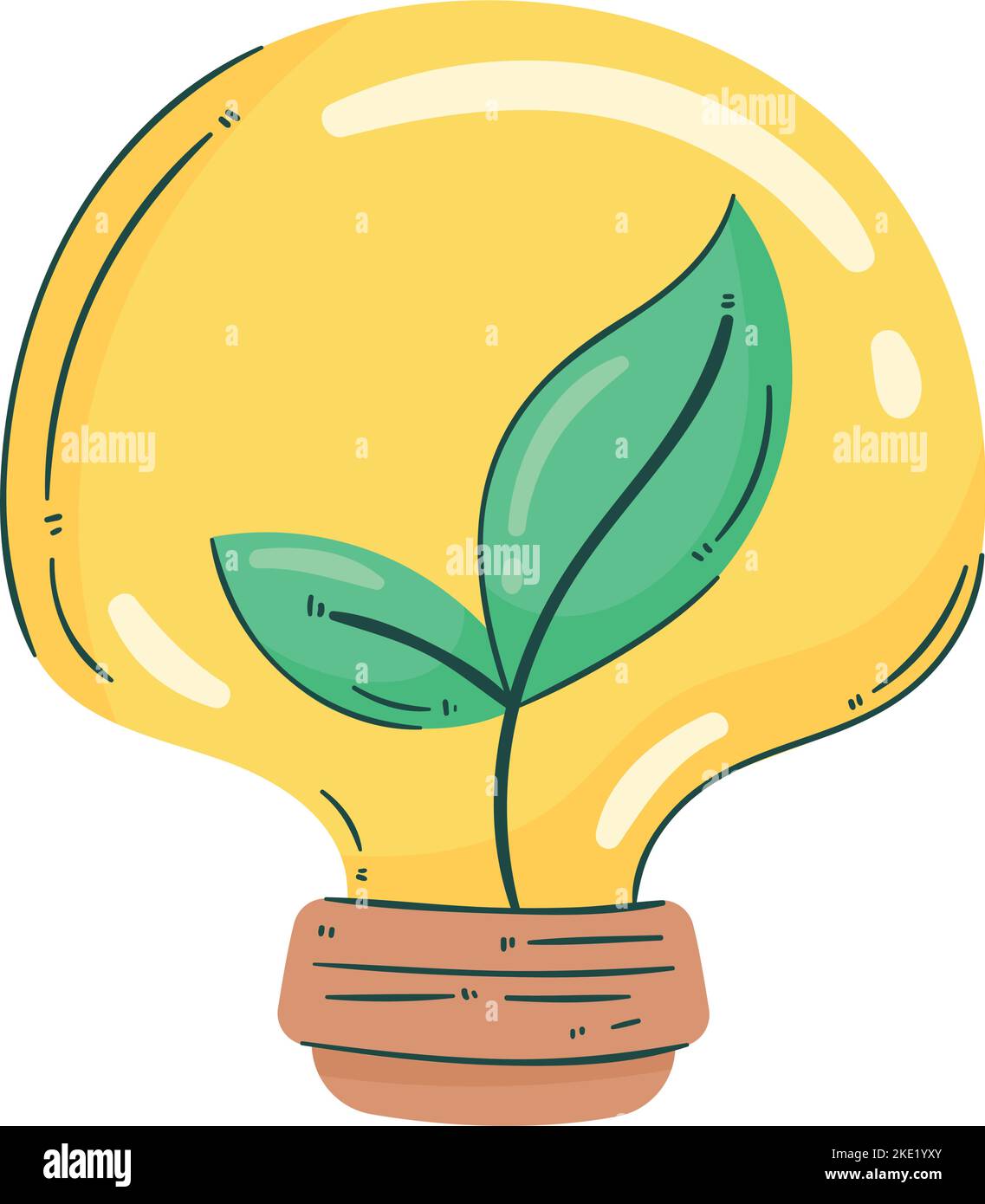 ecology bulb with leafs icon Stock Vector Image & Art - Alamy