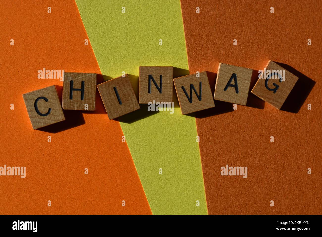 Chinwag, word in wooden alphabet letters isolated on background Stock Photo - Alamy