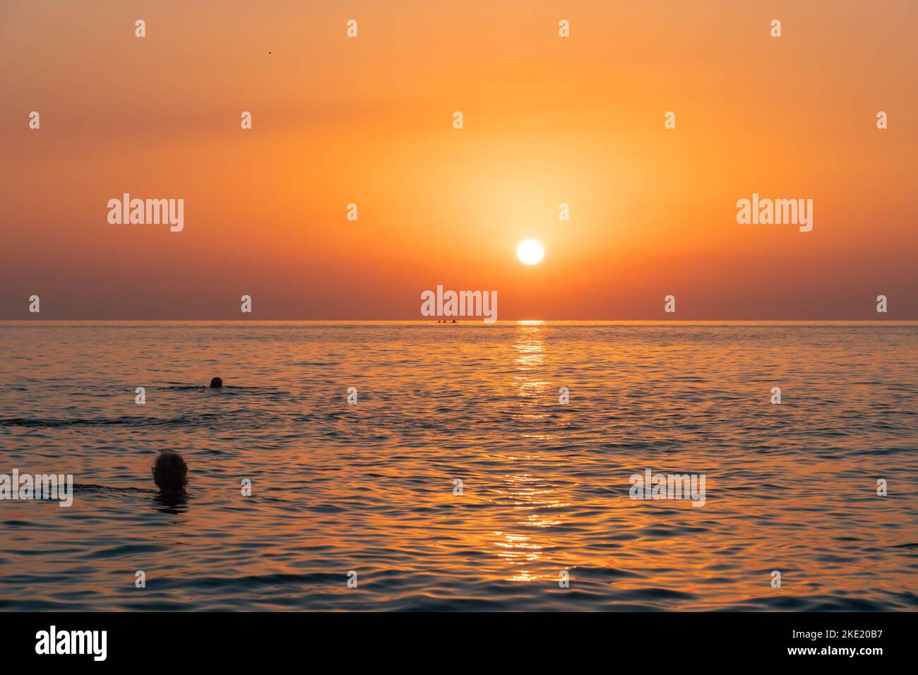 Purple sunset over the Black Sea, Batumi beach. Georgia Stock Photo - Alamy