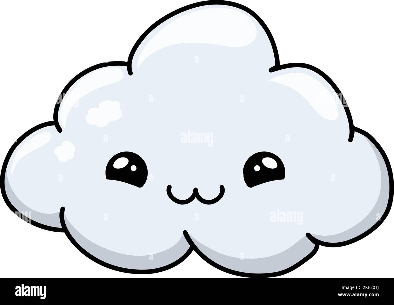 A Kawaii smiling cloud on a white background Stock Vector Image & Art ...