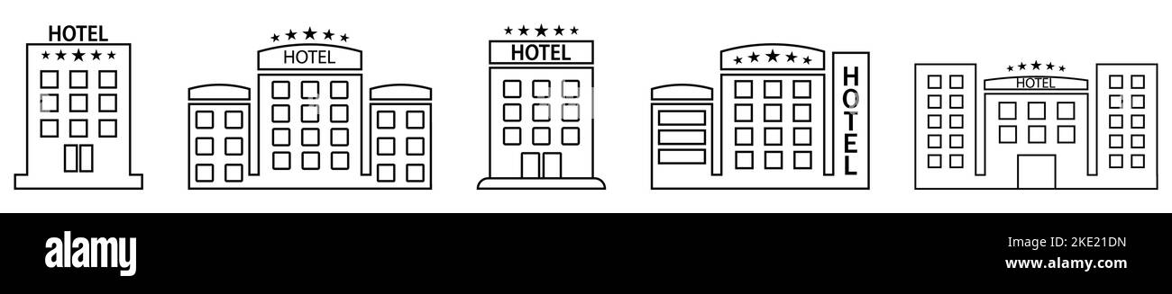 Hotel line icon set. Symbol for website design, logo, app, UI. Vector ...