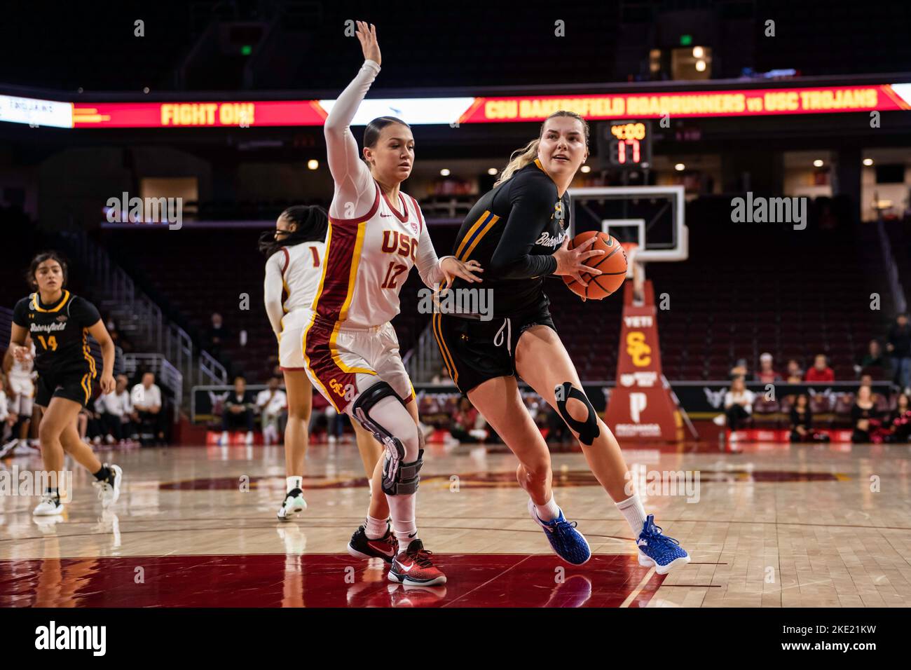 CSU Bakersfield Roadrunners forward Hennie van Schaik (3) drives ...