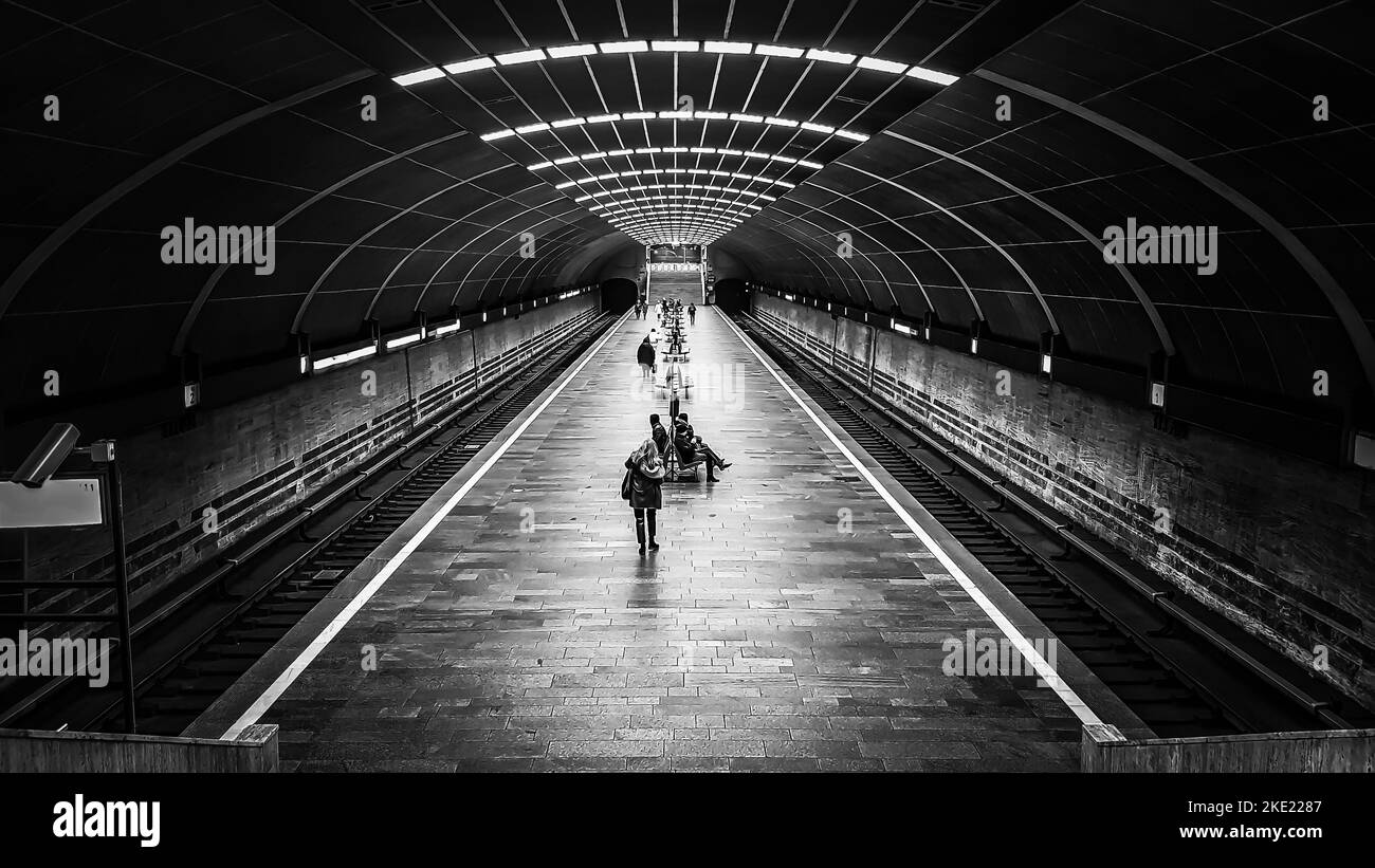 An interior of underground metro station Stock Photo - Alamy