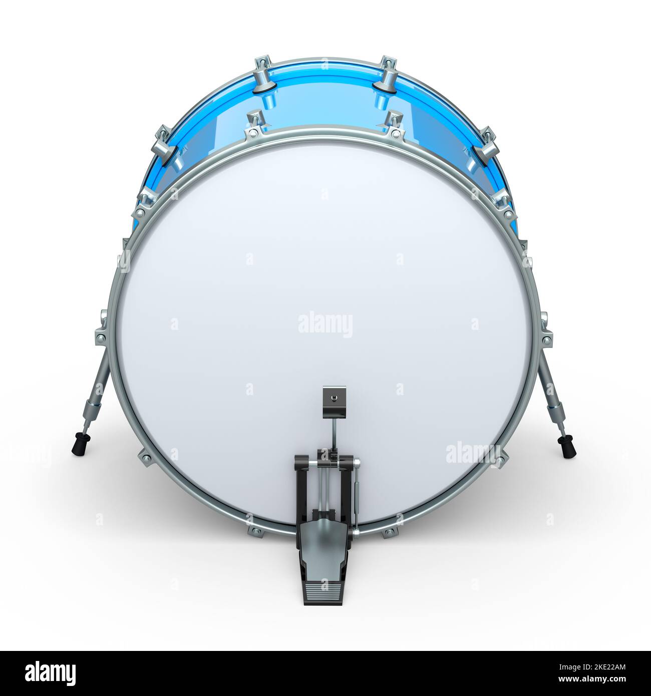 Realistic drum with pedal on white background. 3d render concept of ...