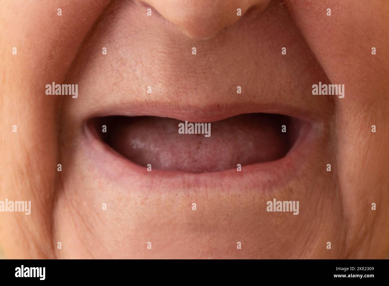 old woman's mouth without teeth Stock Photo - Alamy
