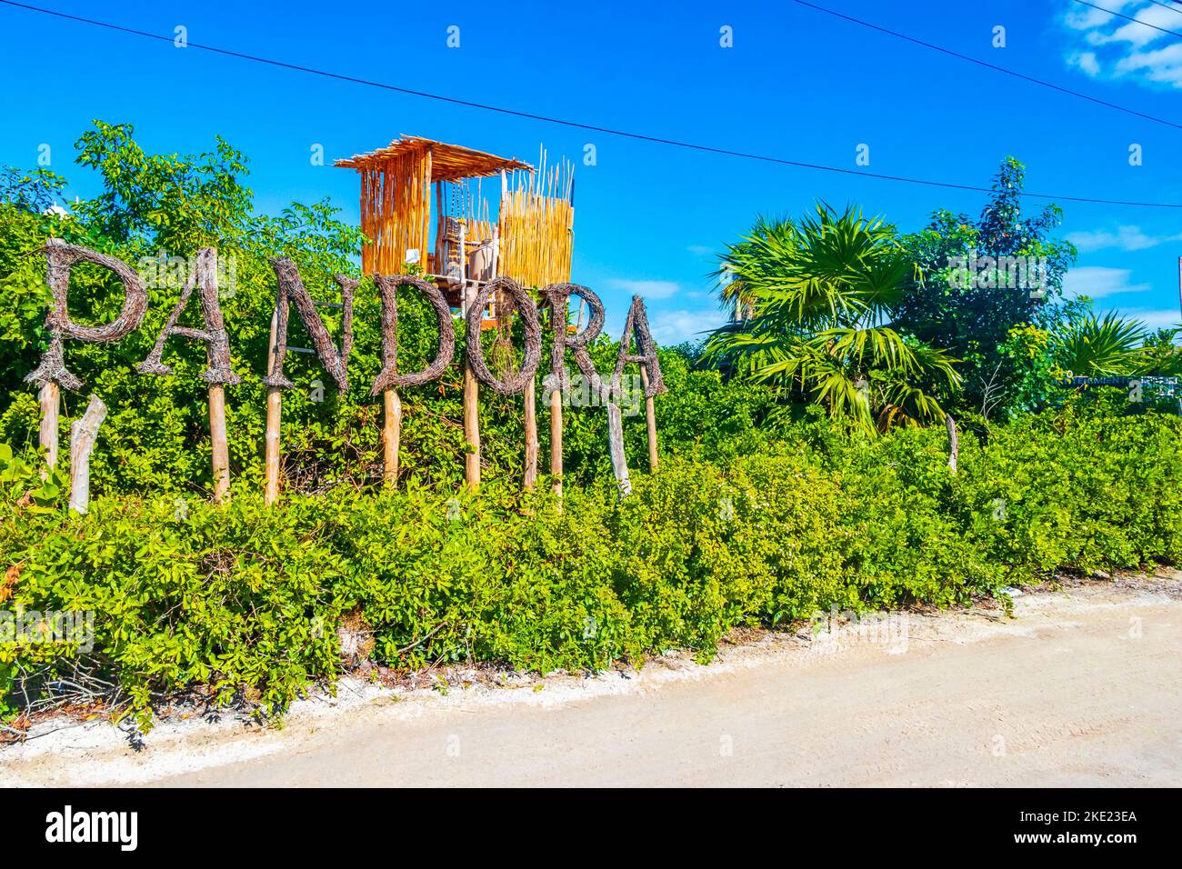 Holbox Mexico 21. December 2021 Sandy muddy road walking path and ...