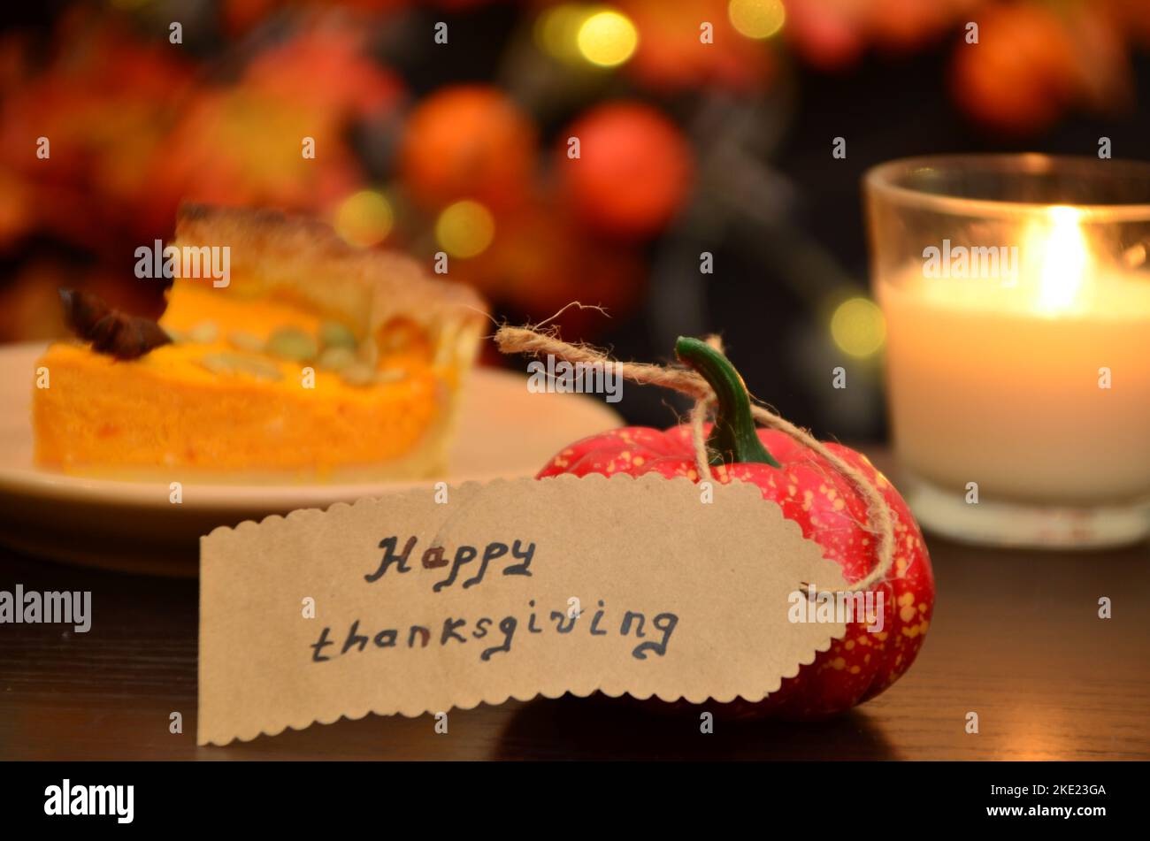 pumpkin with a Happy Thanksgiving paper price tag - holiday shopping ...