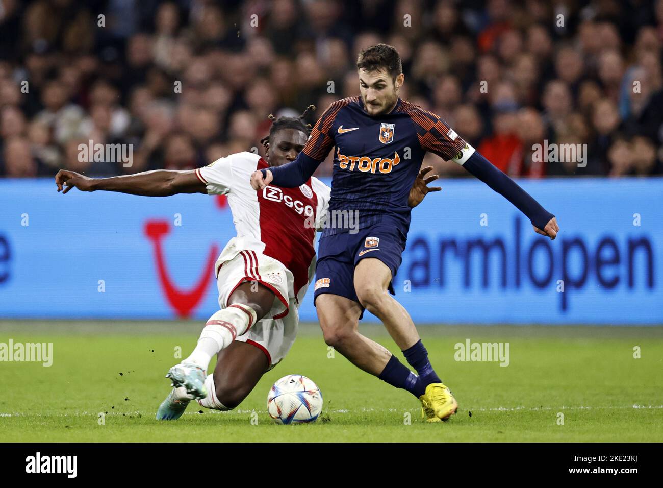 AMSTERDAM - (lr) Calvin Bassey of Ajax, Matus Bero of Vitesse during ...