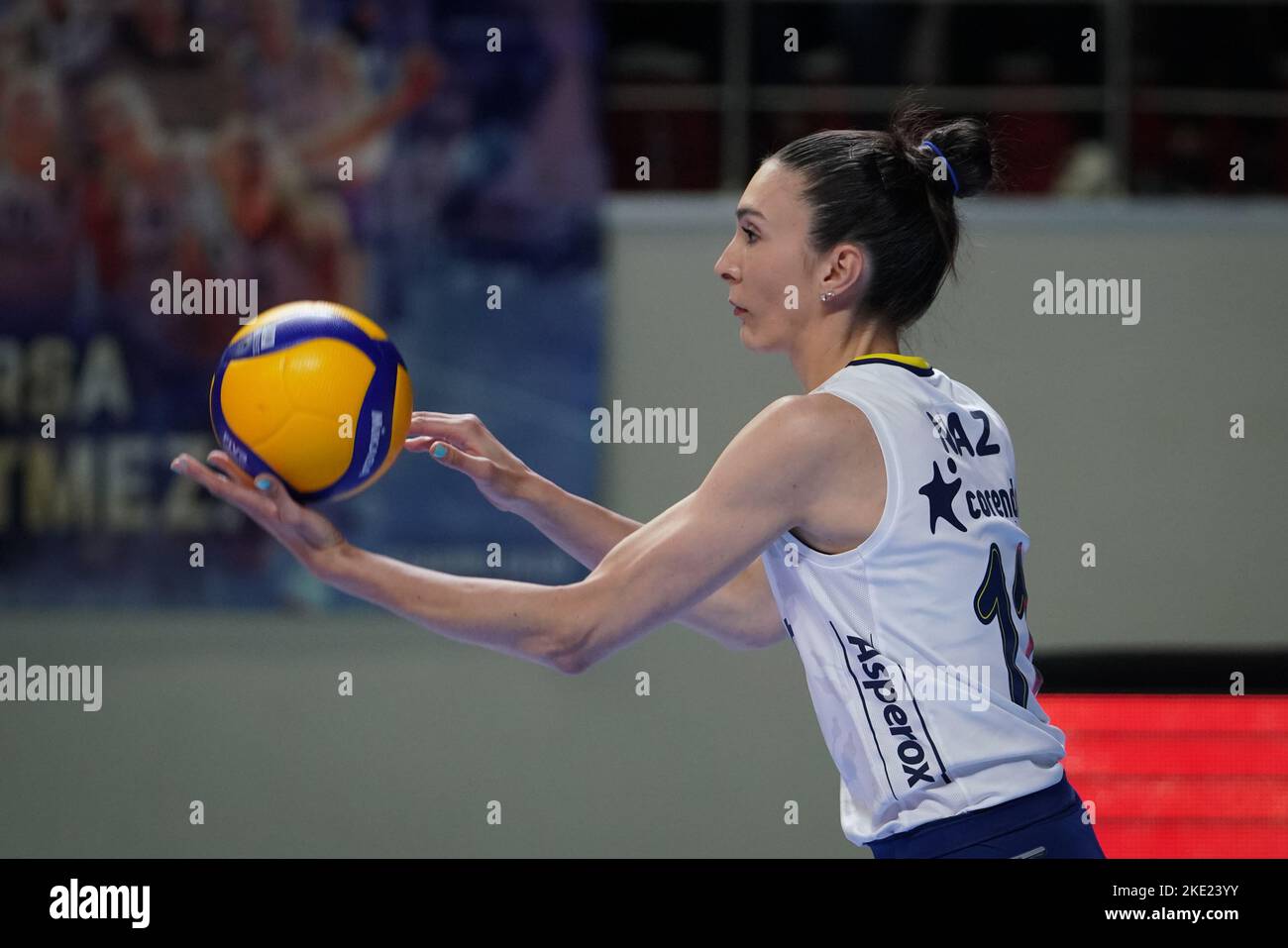 ISTANBUL, TURKEY - MAY 09, 2022: Naz Aydemir Akyol serves during ...