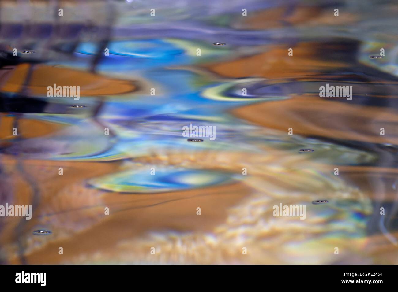 Reflections on the water like a colorful painting, in warm and cold ...