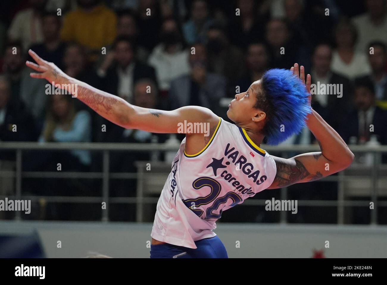 ISTANBUL, TURKEY - MAY 09, 2022: Melissa Vargas serves during ...
