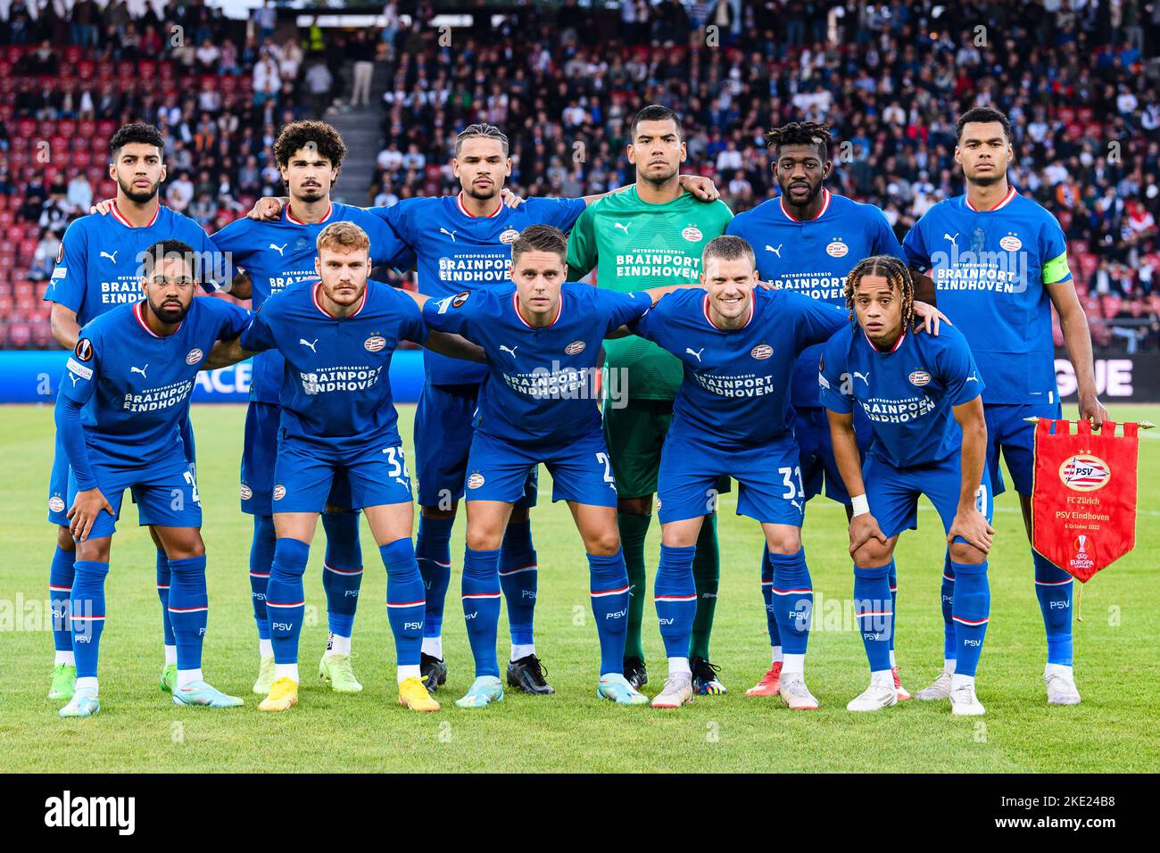 Zurich, Switzerland - October 06: (L-R) PSV Eindhoven squad poses for ...