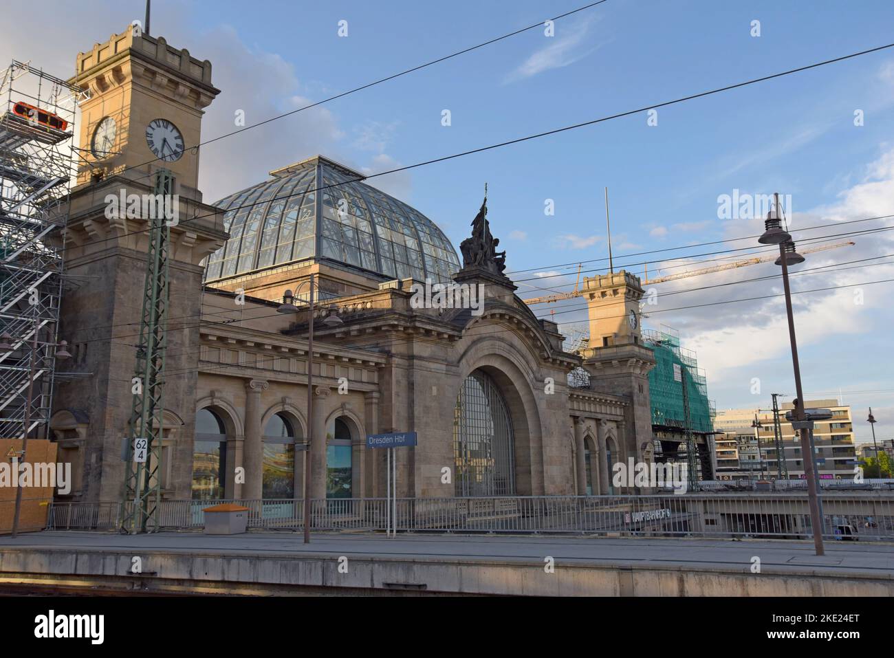 The exterior of Dresden HBF, central station in Dresden, Germany Stock ...