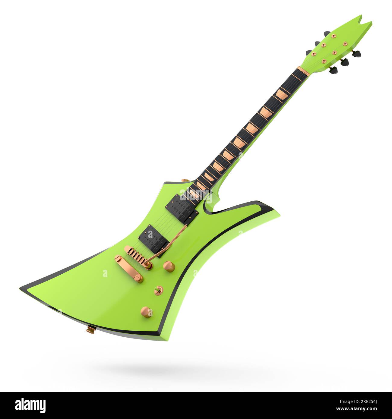 Electric acoustic guitar isolated on white background. 3d render of ...