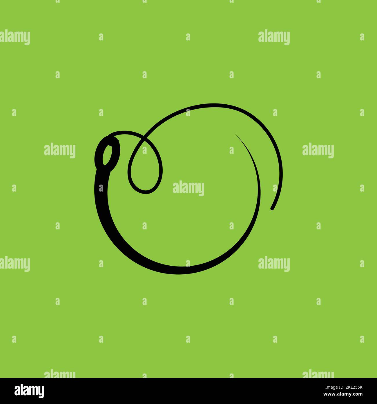 Surgical Needle Icon Isolated on Green Background Stock Vector Image ...