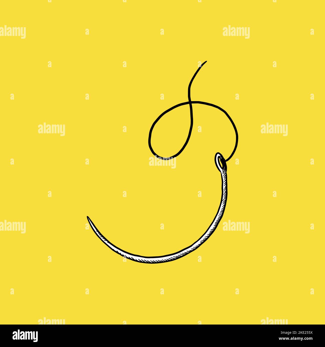 Illustration of Medical Needle. Hand drawn. Vector Stock Vector Image ...