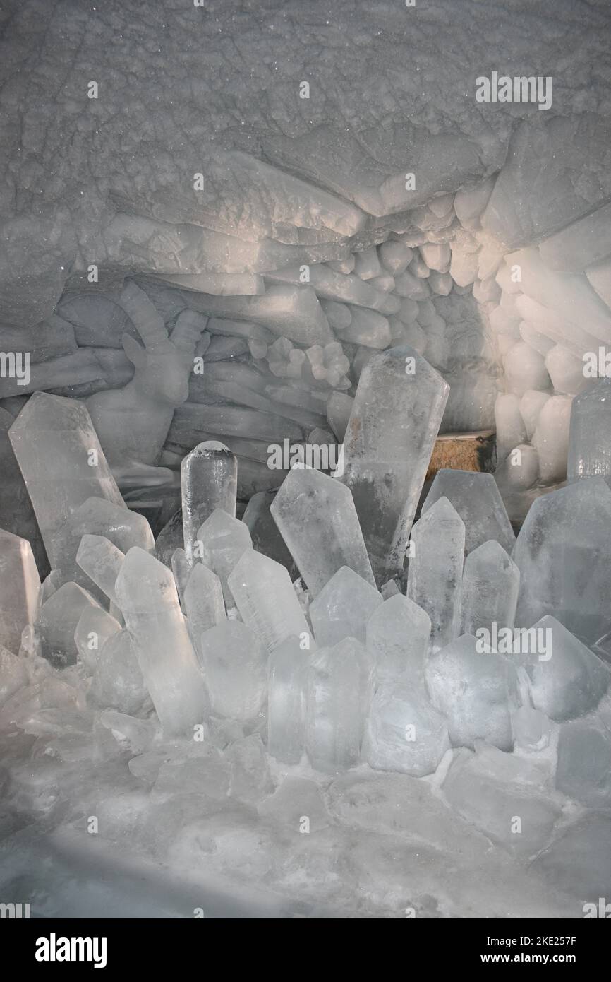 Photo taken Inside matterhorn glacier paradise; Sculpture made of ice ...