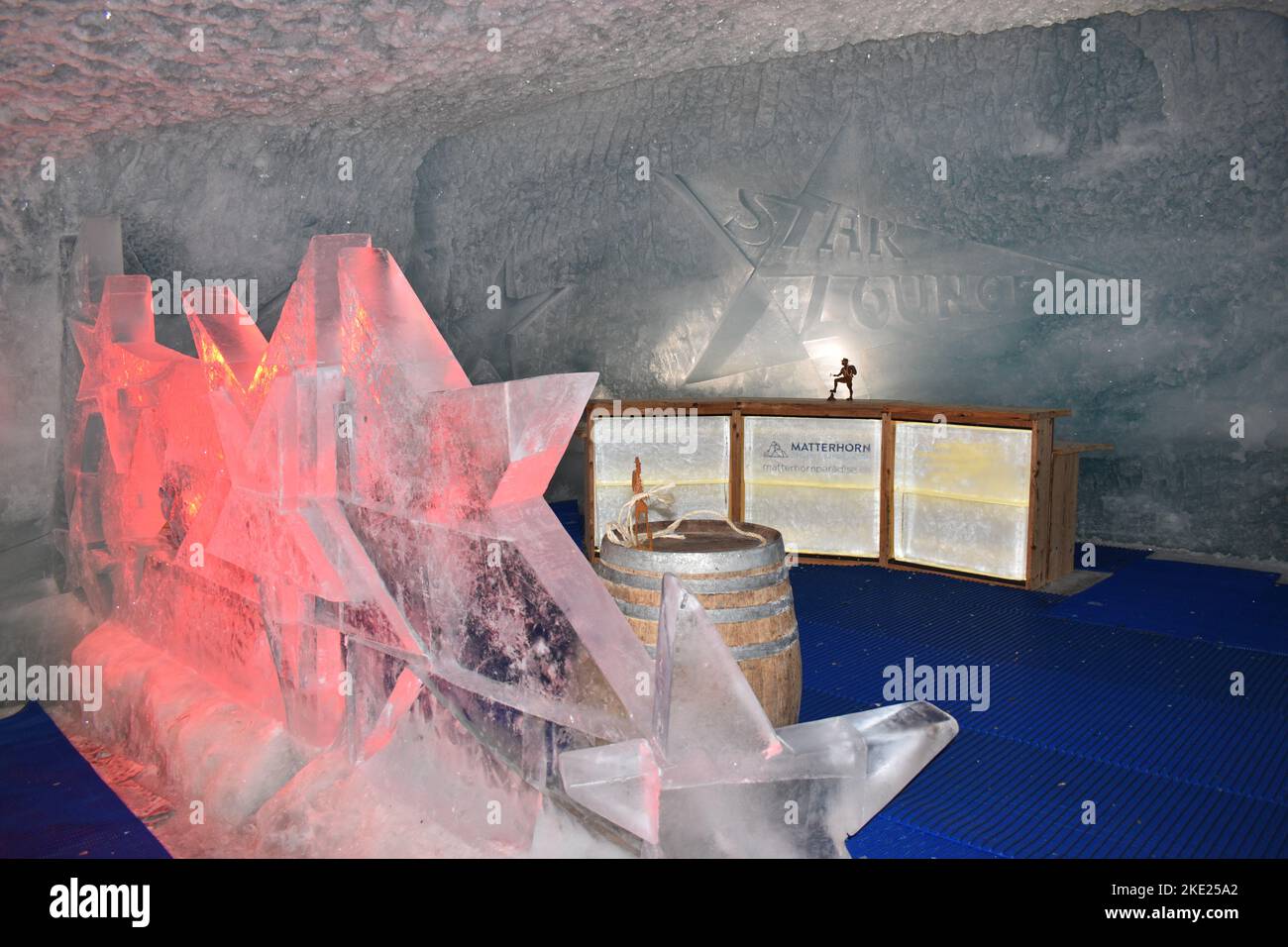 Photo taken Inside matterhorn glacier paradise; Sculpture made of ice ...
