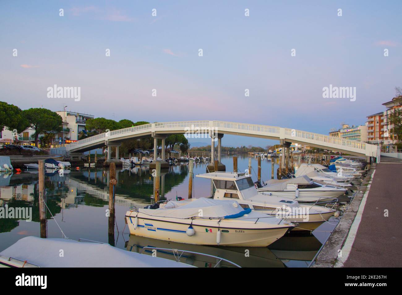 Grado, Italy overview of marina and bridge Ponte Egidio Bullesi Stock ...