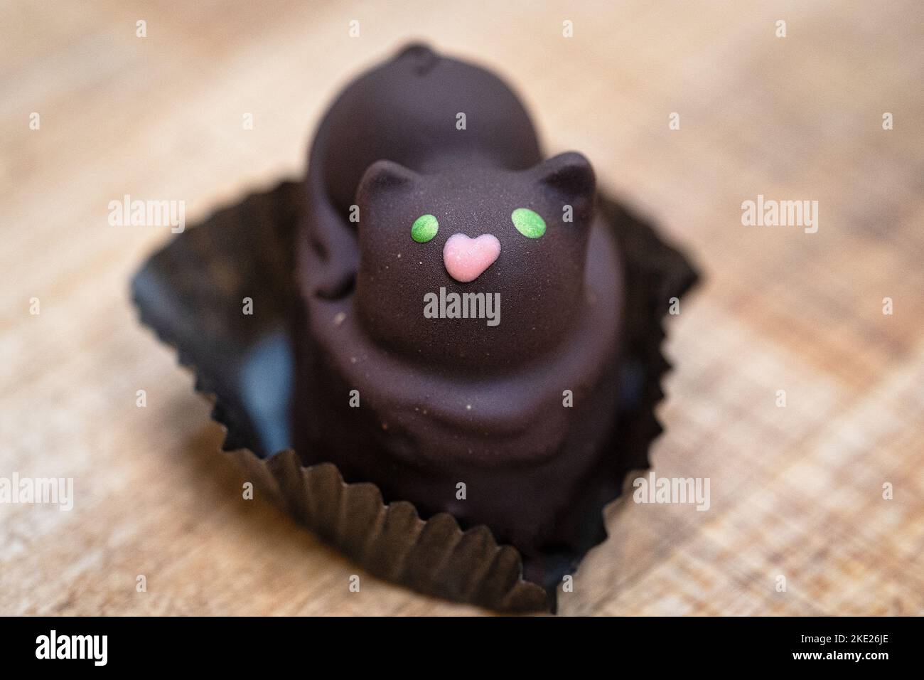 A chocolate truffle fashioned in the form of a cat Stock Photo - Alamy