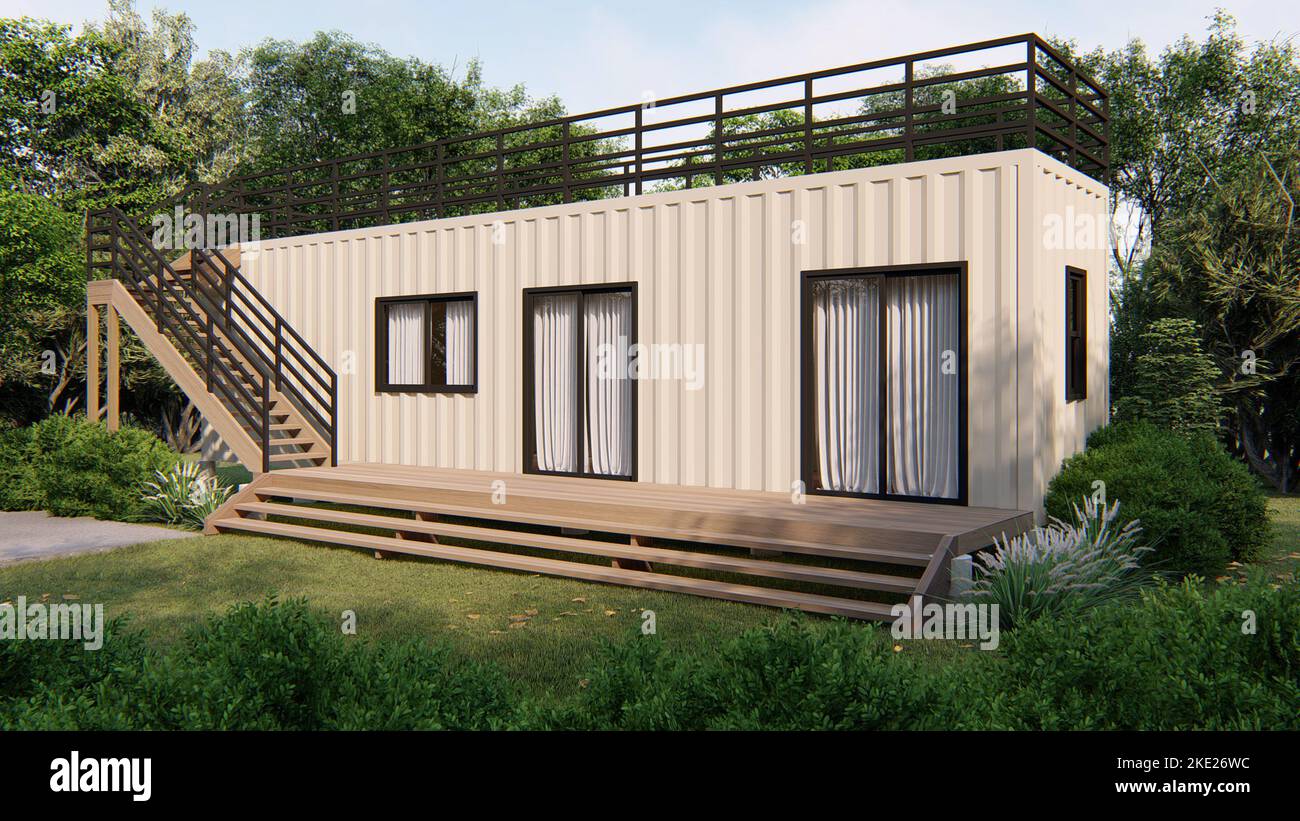 Ship Container home Design Stock Photo - Alamy