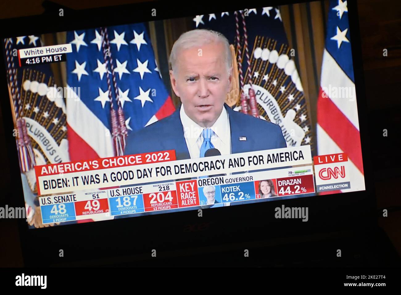 November 9, 2022, Clermont Ferrand, Auvergne Rhone Alpes, France: President Joe Biden speaks on ...