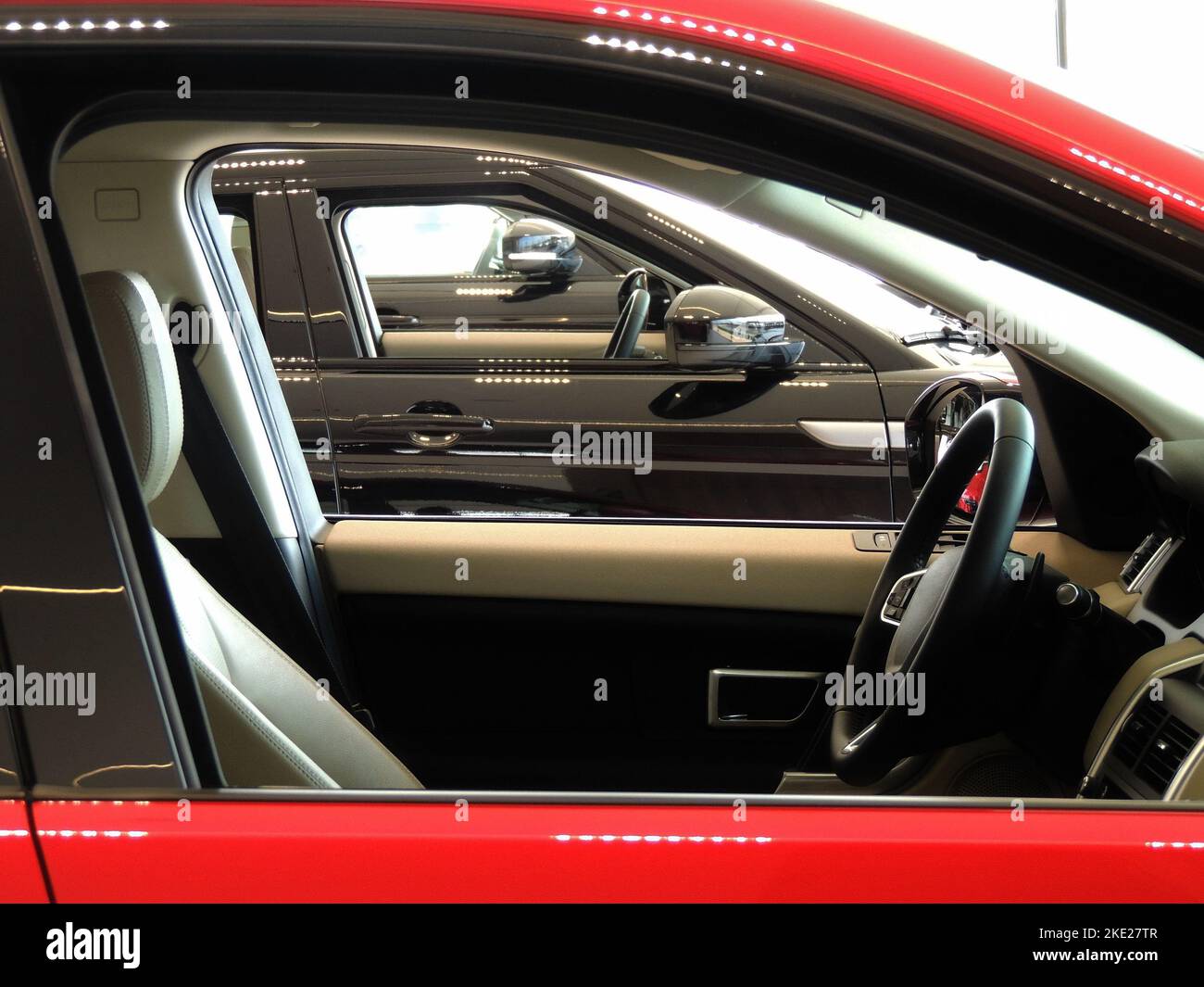 Vehicles with rolled down window studio isolated on white background ...