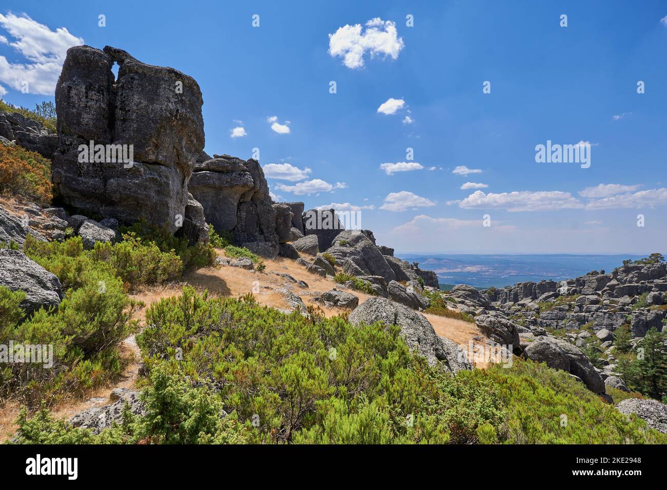 The calderas in the Lagunas de Neila. They form a canyon with some of ...