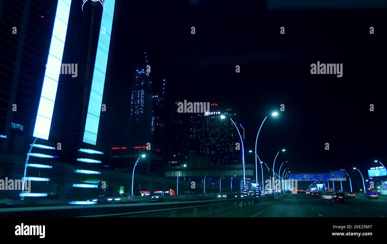 DUBAI, UNITED ARAB EMIRATES, UAE - NOVEMBER 20, 2017: night city of ...